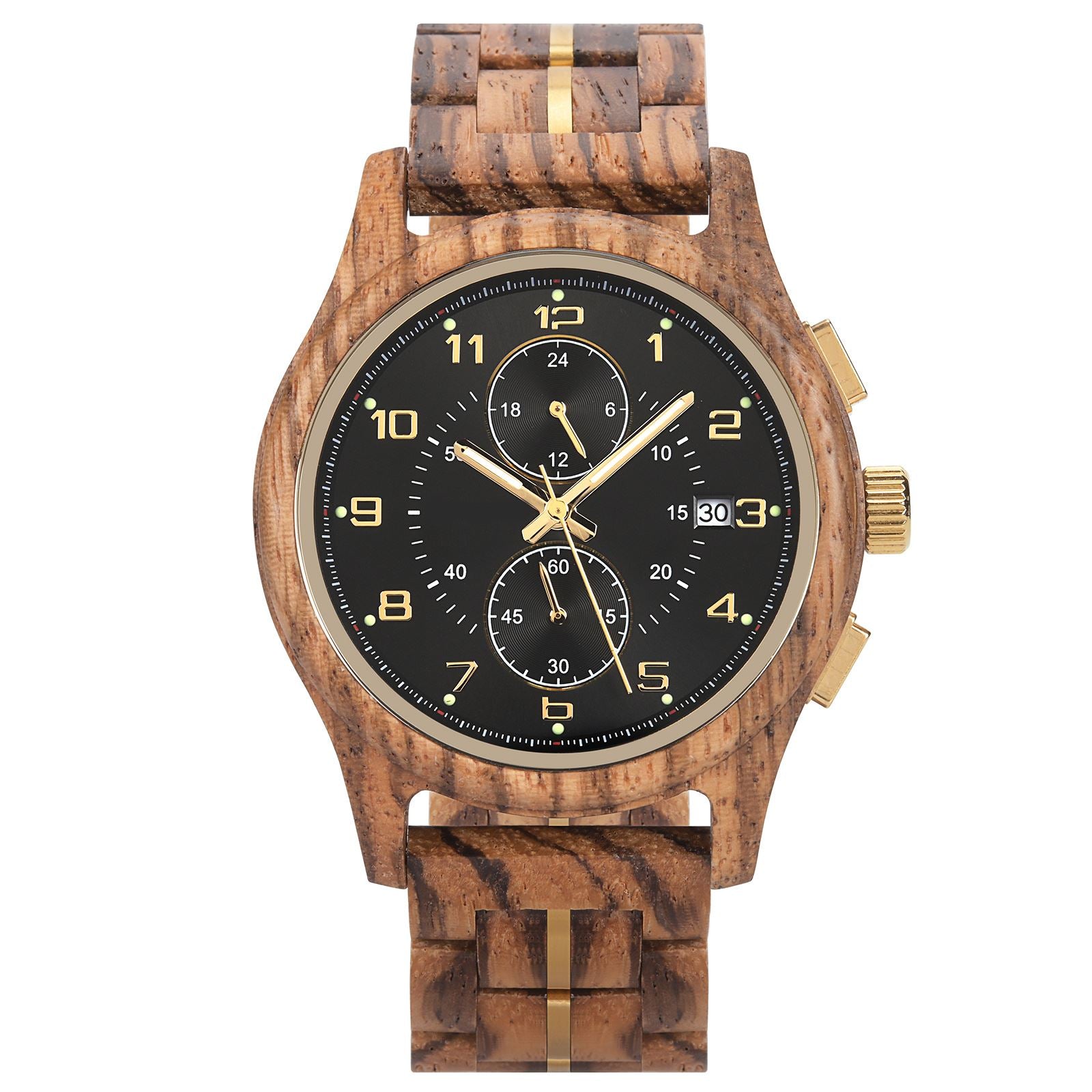 Stylish Men's Zebra Wood Wooden Watch GT161-2 – Woodish
