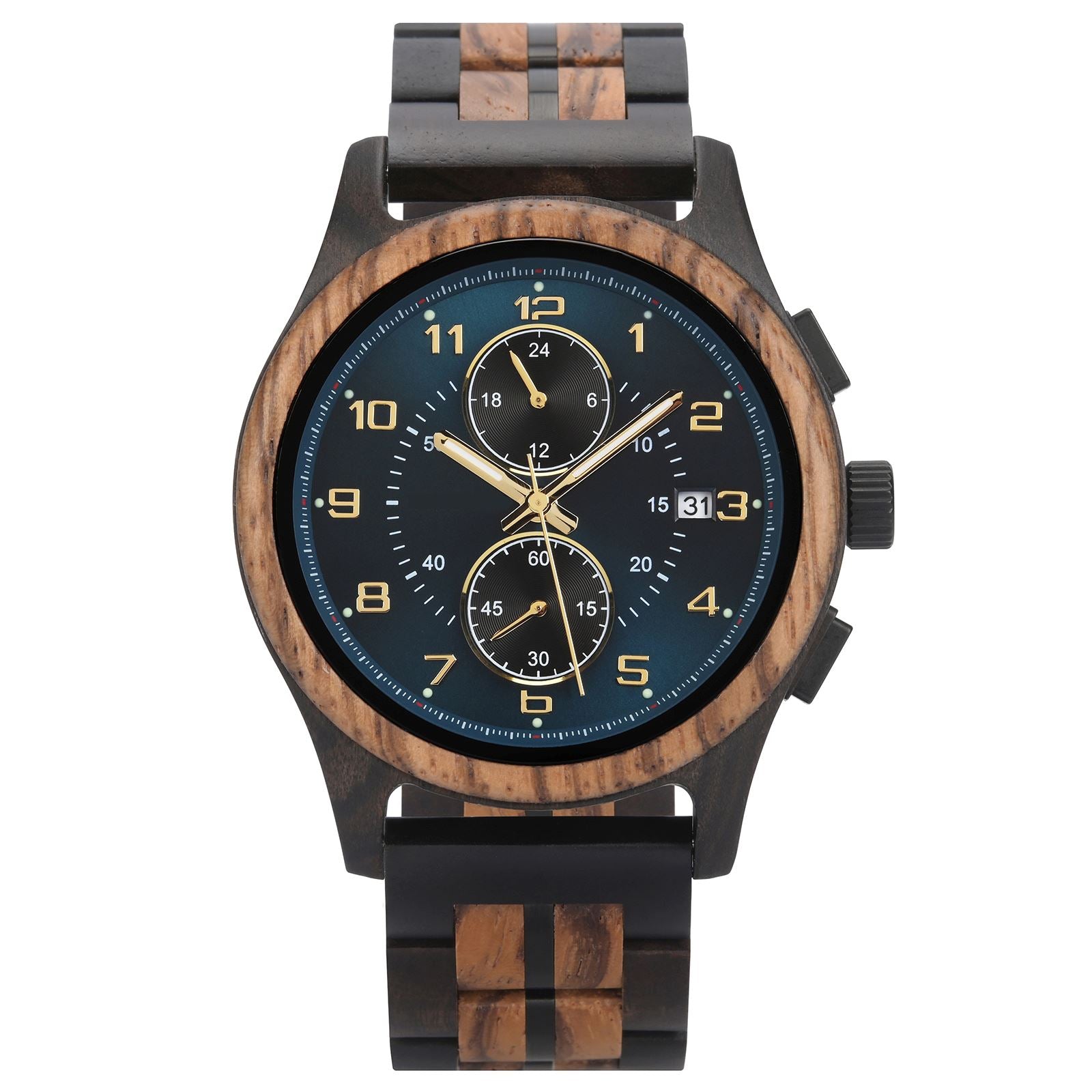 Stylish Men's Ebony & Zebra Wood Wooden Watch GT161-3 – Woodish
