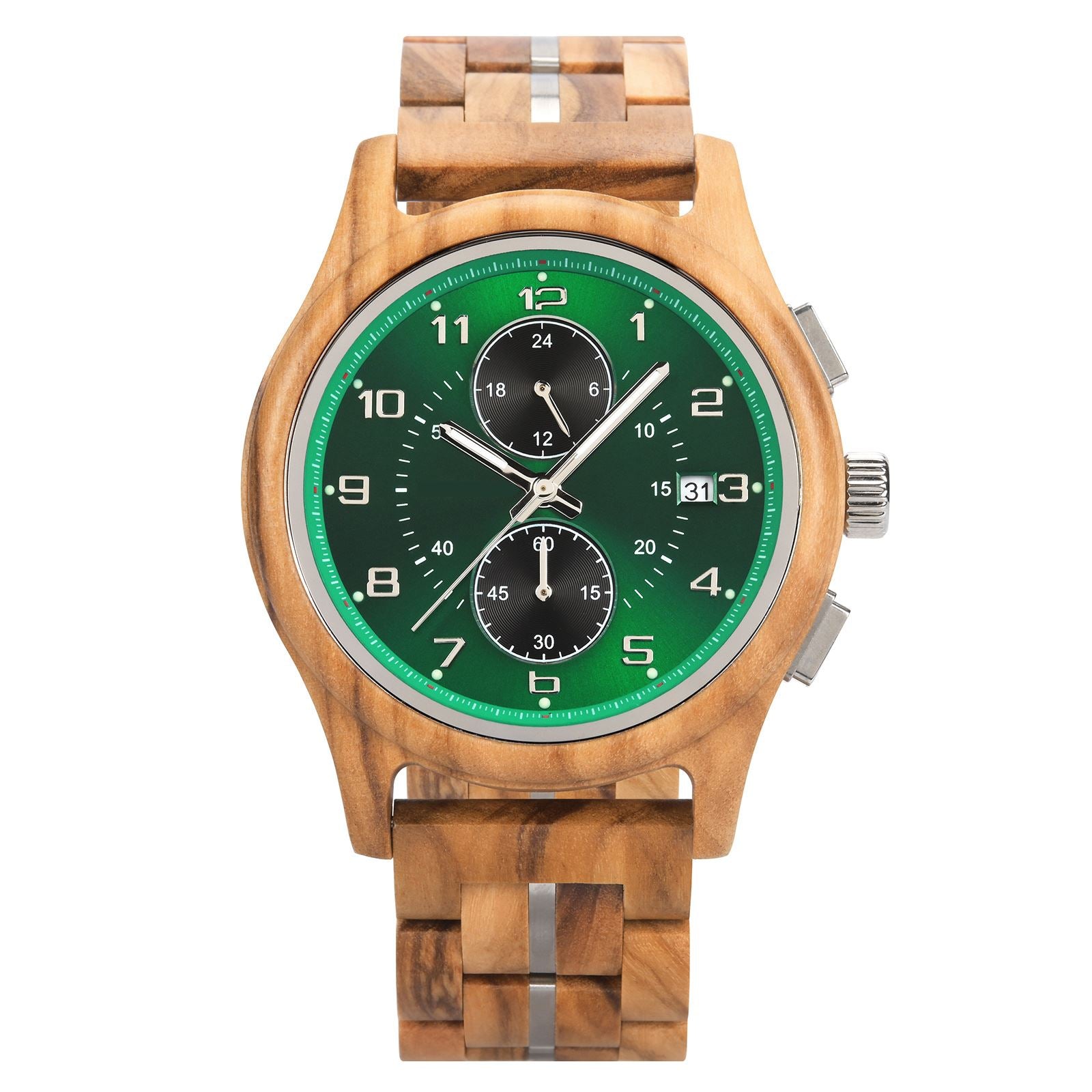 Stylish Men's Olive Wood Wooden Watch GT161-4 – Woodish