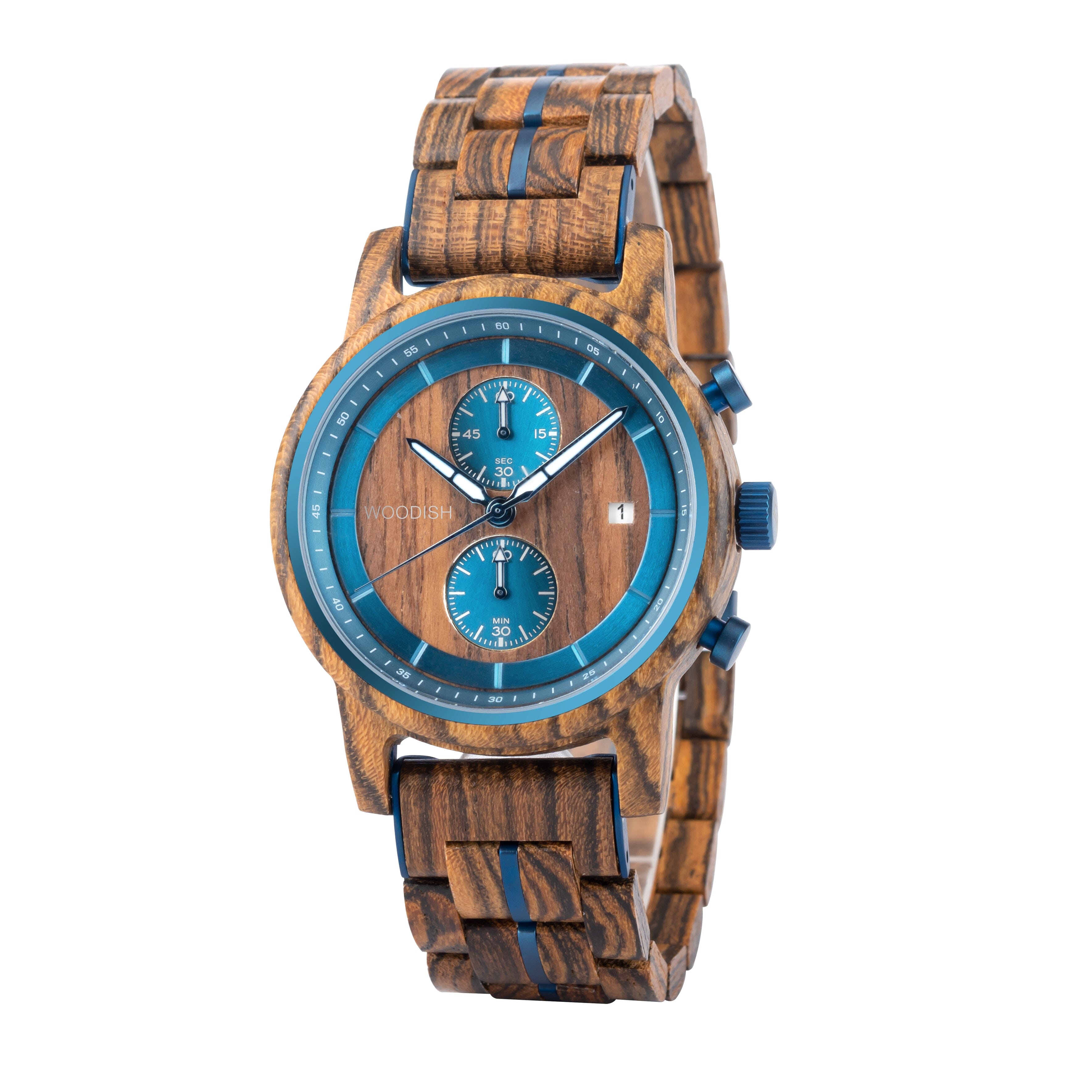 Gents Snakewood Chronographic Wooden Watch GT125-2 – Woodish