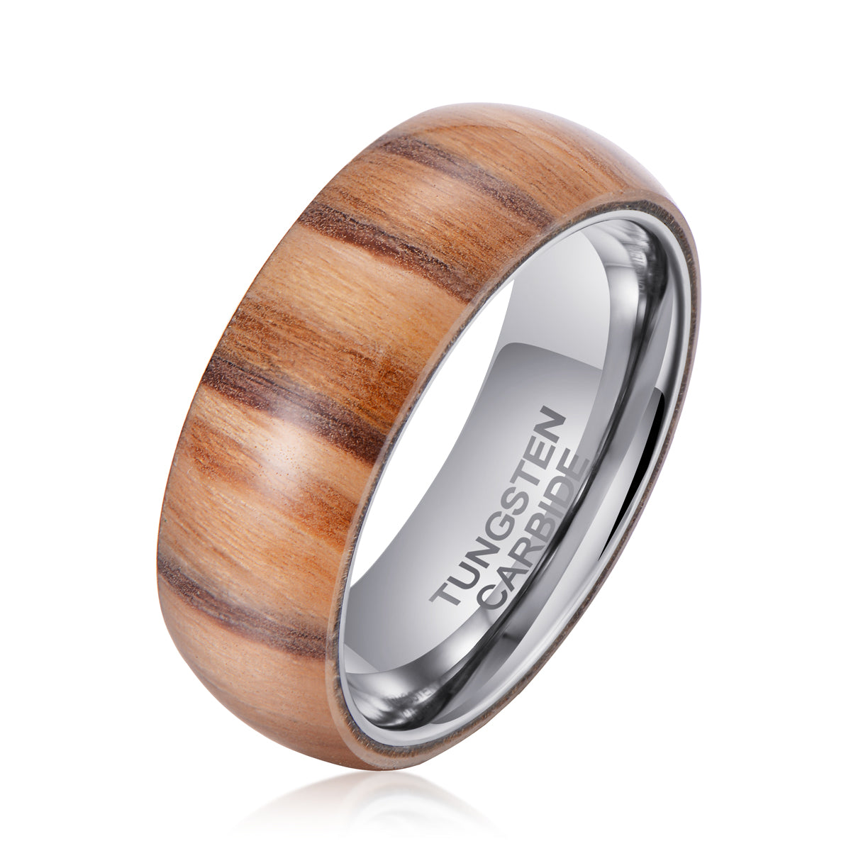 Men's Zebrawood Tungsten Ring - R-089 – Woodish